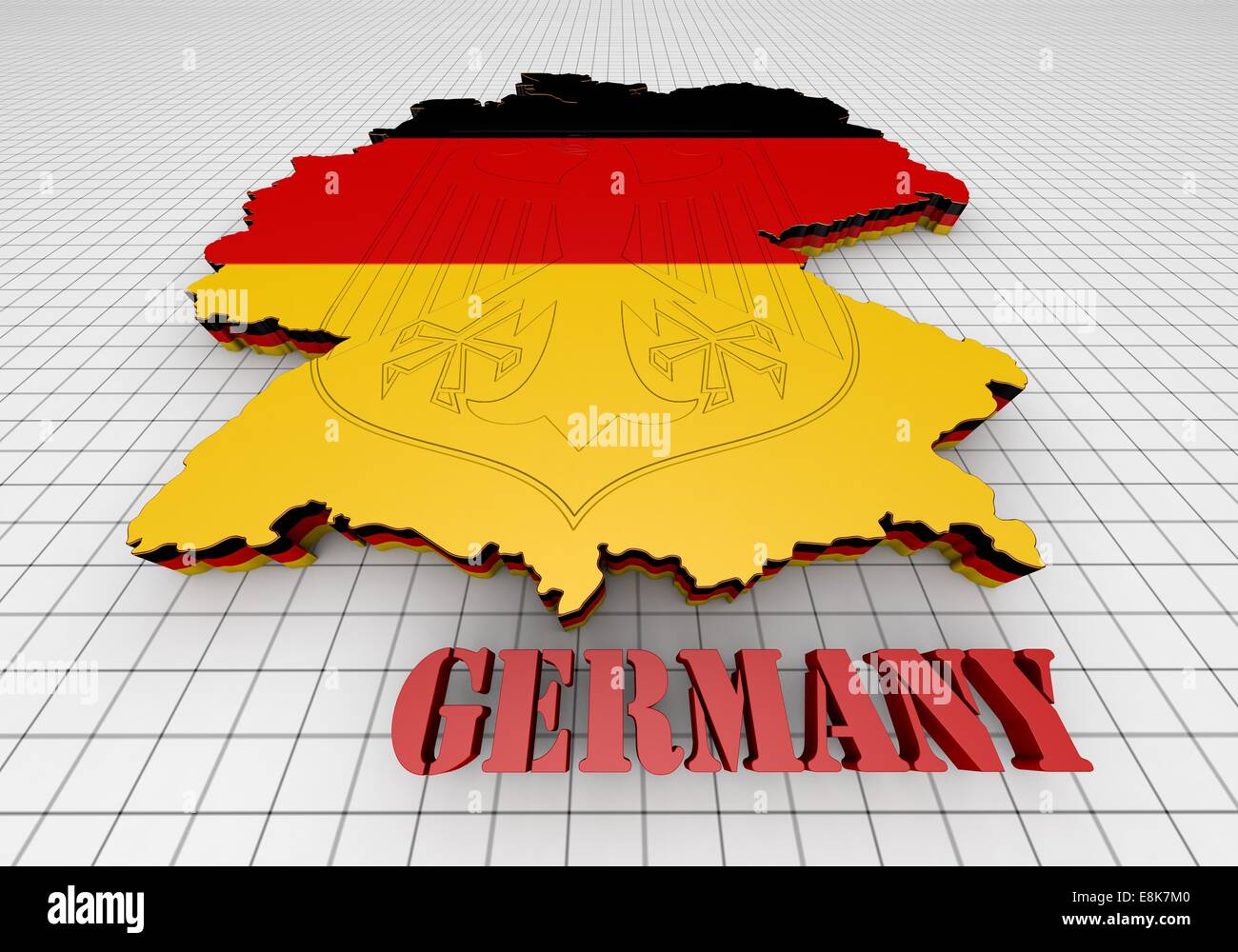 3D Map illustration of Germany with flag Stock Photo - Alamy
