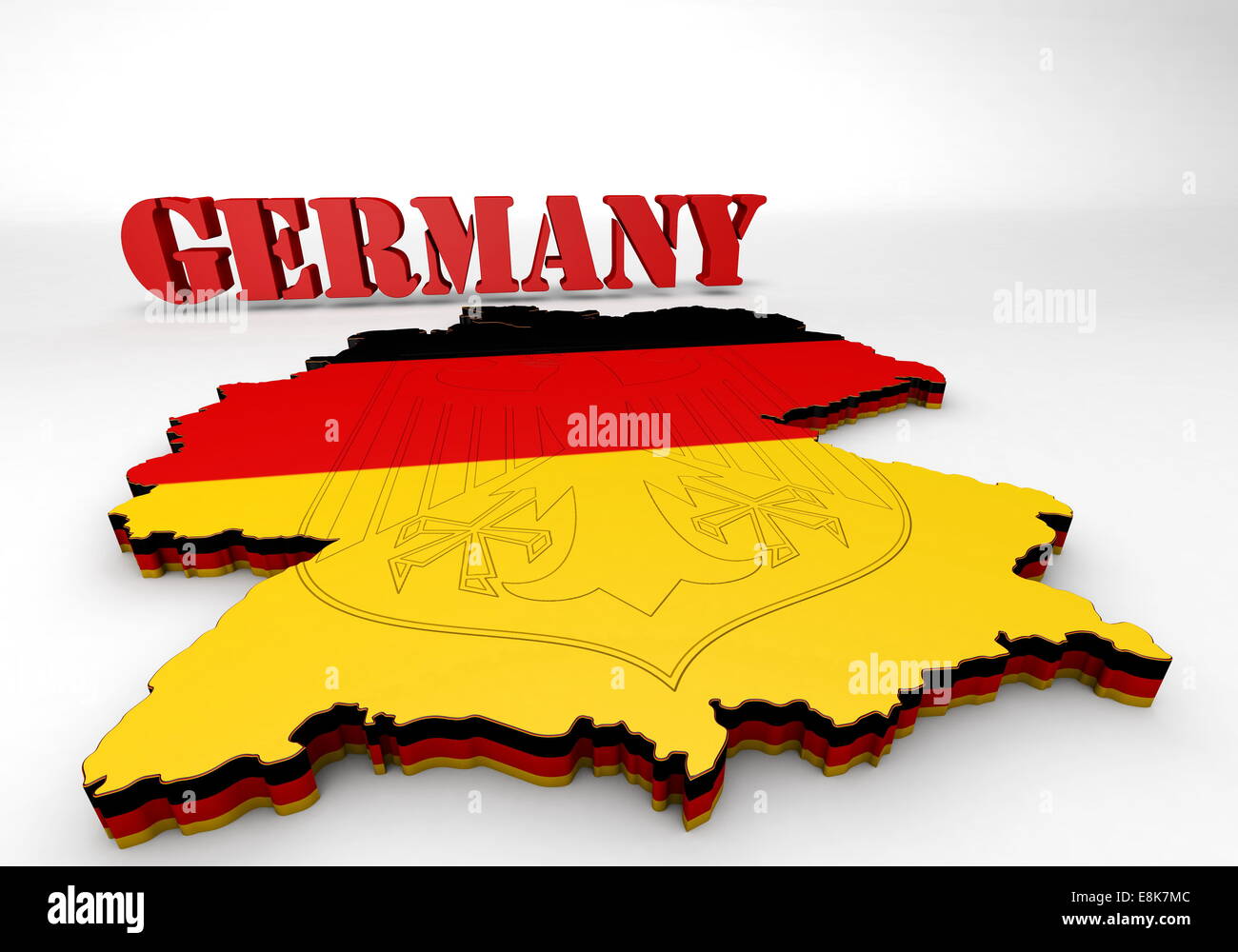 3D Map illustration of Germany with flag Stock Photo - Alamy