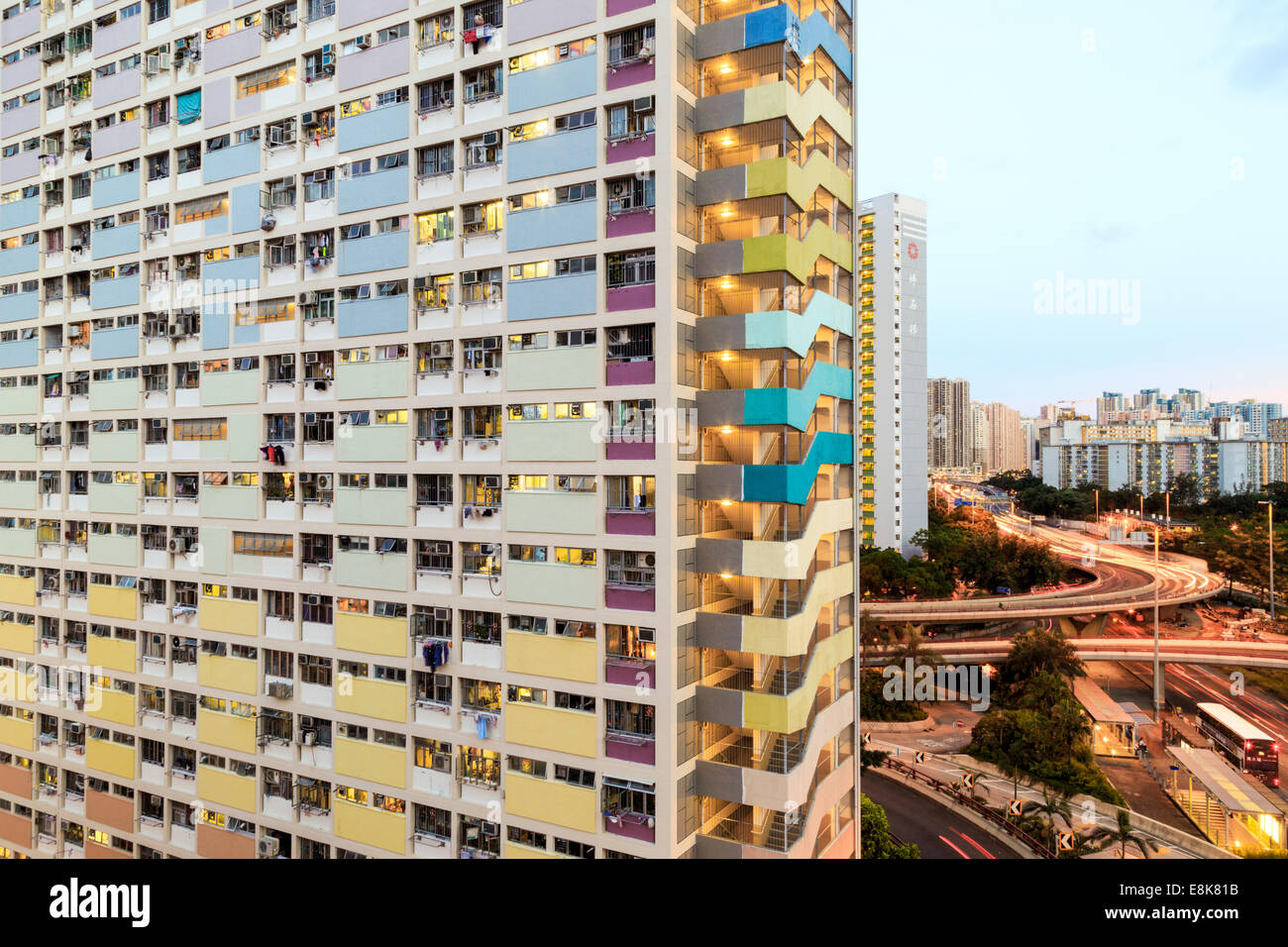 Rainbow Estate in Choi Hung, Hong Kong Stock Photo - Alamy