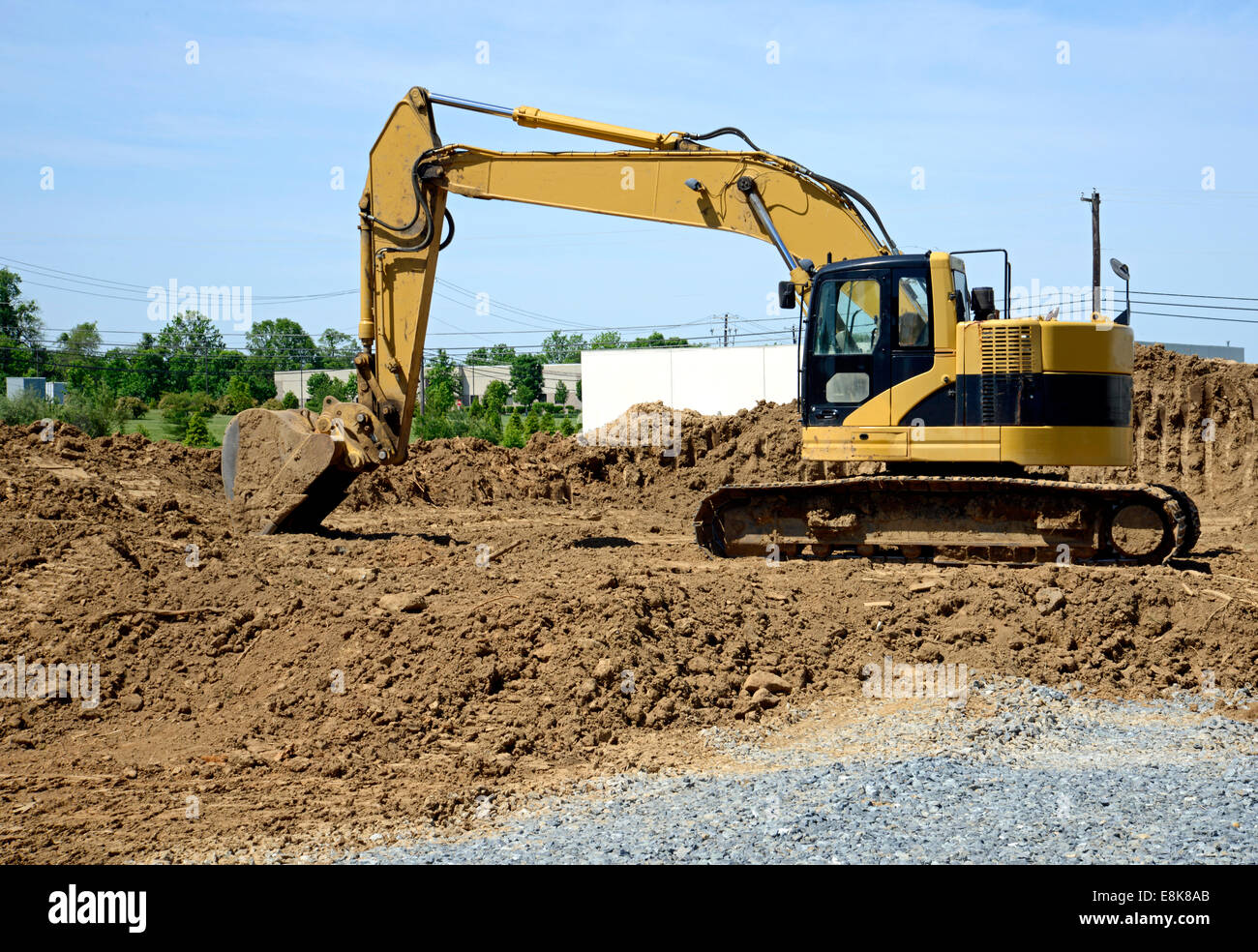 large backhoe at a construction site Stock Photo - Alamy