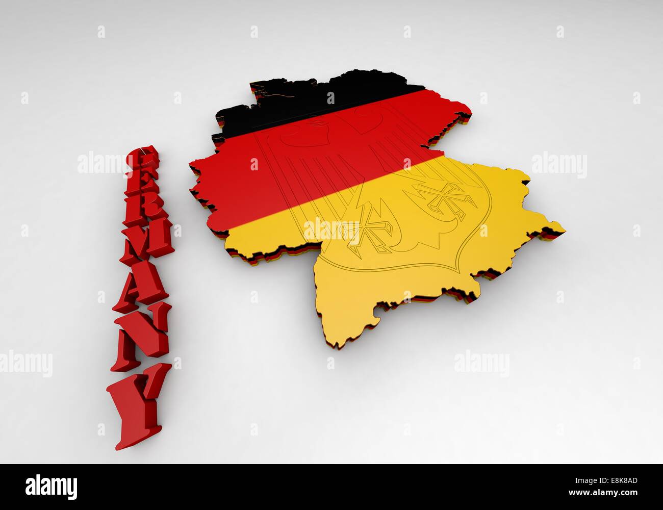 3D Map illustration of Germany with flag Stock Photo - Alamy