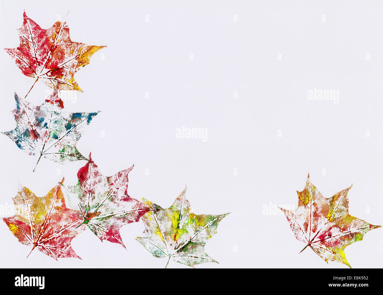 Hand painted autumnal maple leaf frame Stock Photo - Alamy