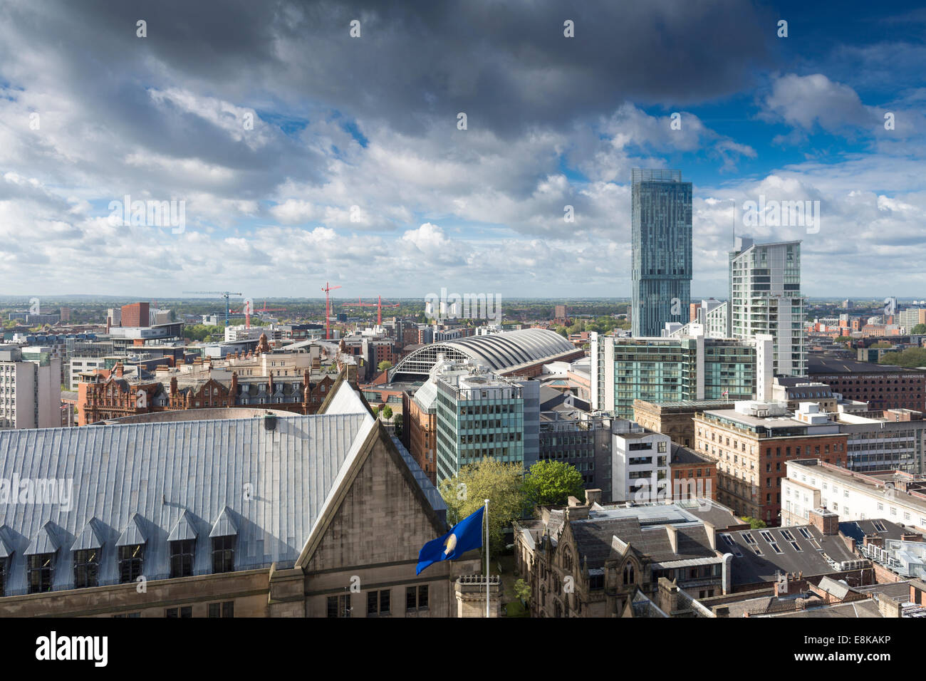 Views of Manchester's skyline form Manchester Town Hall clock tower ...