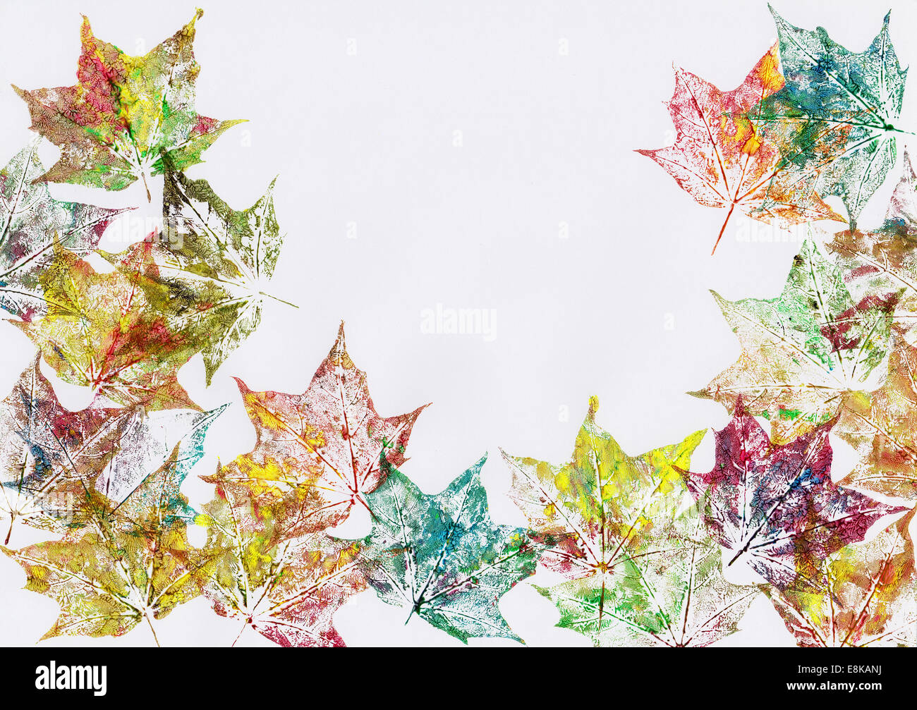 Hand painted maple leaf frame Stock Photo - Alamy
