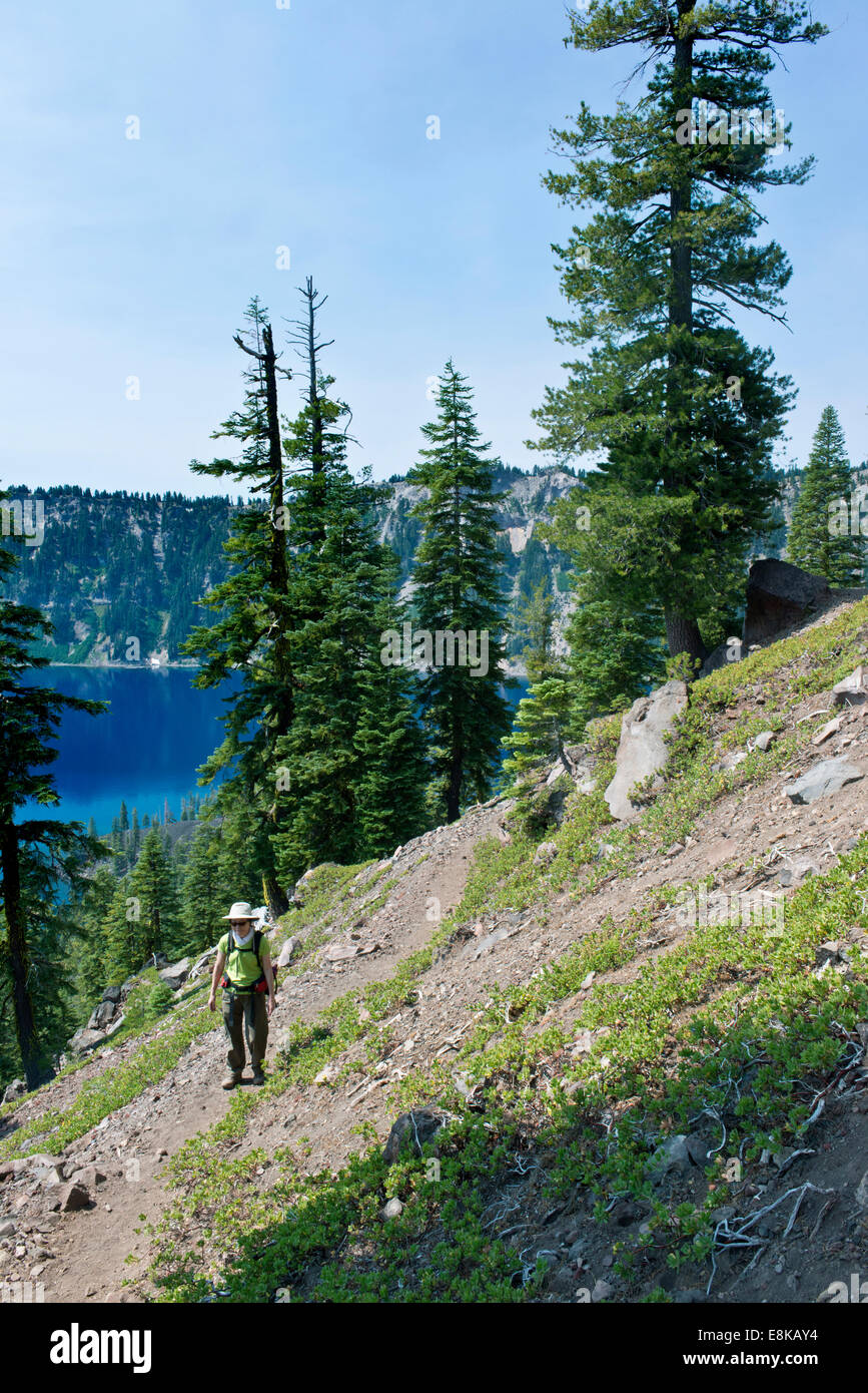 USA, Oregon, Crater Lake National Park, Hiking on Wizard Island (MR ...