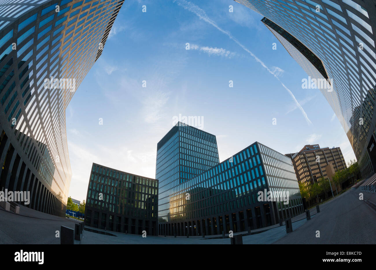 Office buildings with the tower of Swiss bank Credit Suisse (CS) in ...