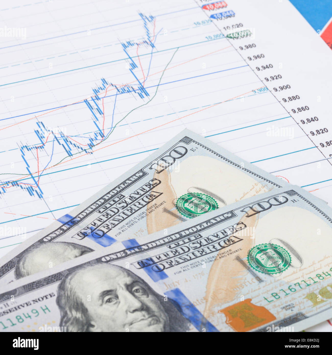 Market chart with USA dollars - studio shot - 1 to 1 ratio Stock Photo ...