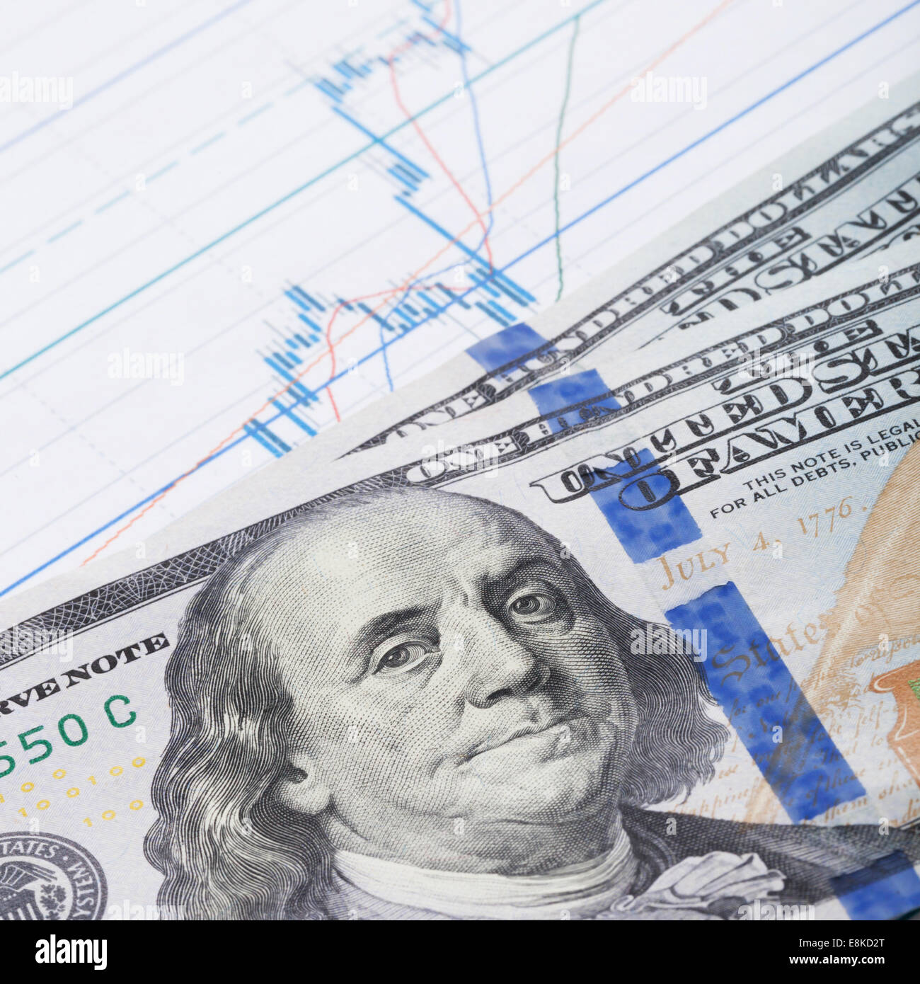 USA dollars banknote over market chart - 1 to 1 ratio Stock Photo - Alamy