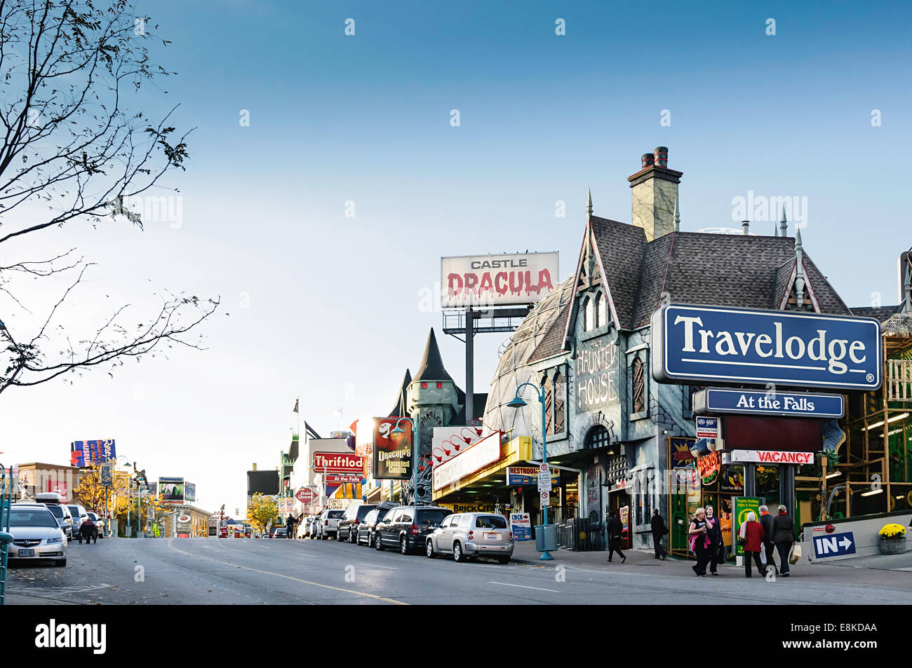 illustrative image of Niagara city main street with tourists Stock ...