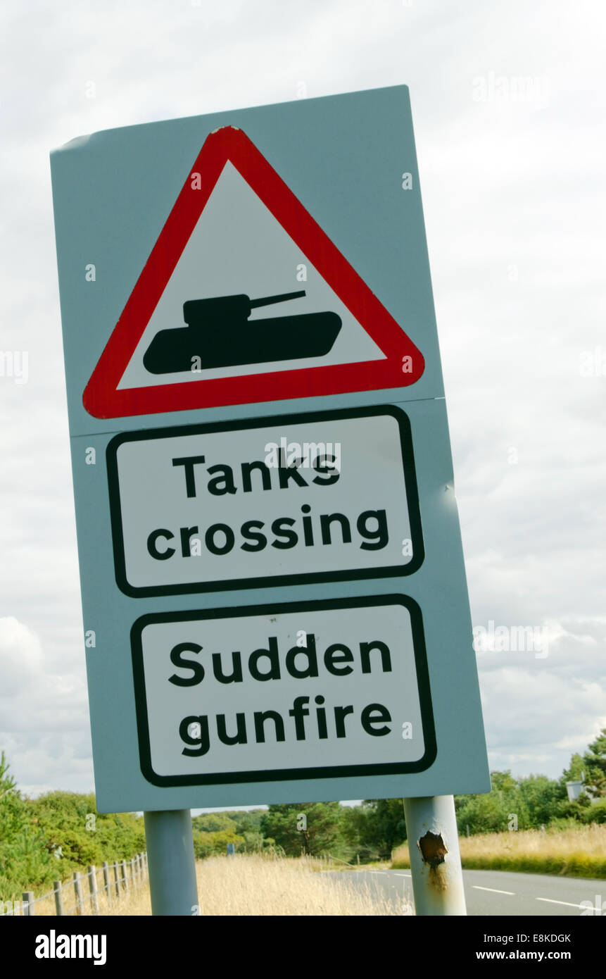 Road sign warning tanks crossing hi-res stock photography and images ...