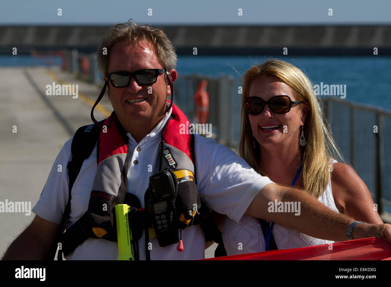 Salvage master Nick Sloane (left) and his wife celebrate the end of ...