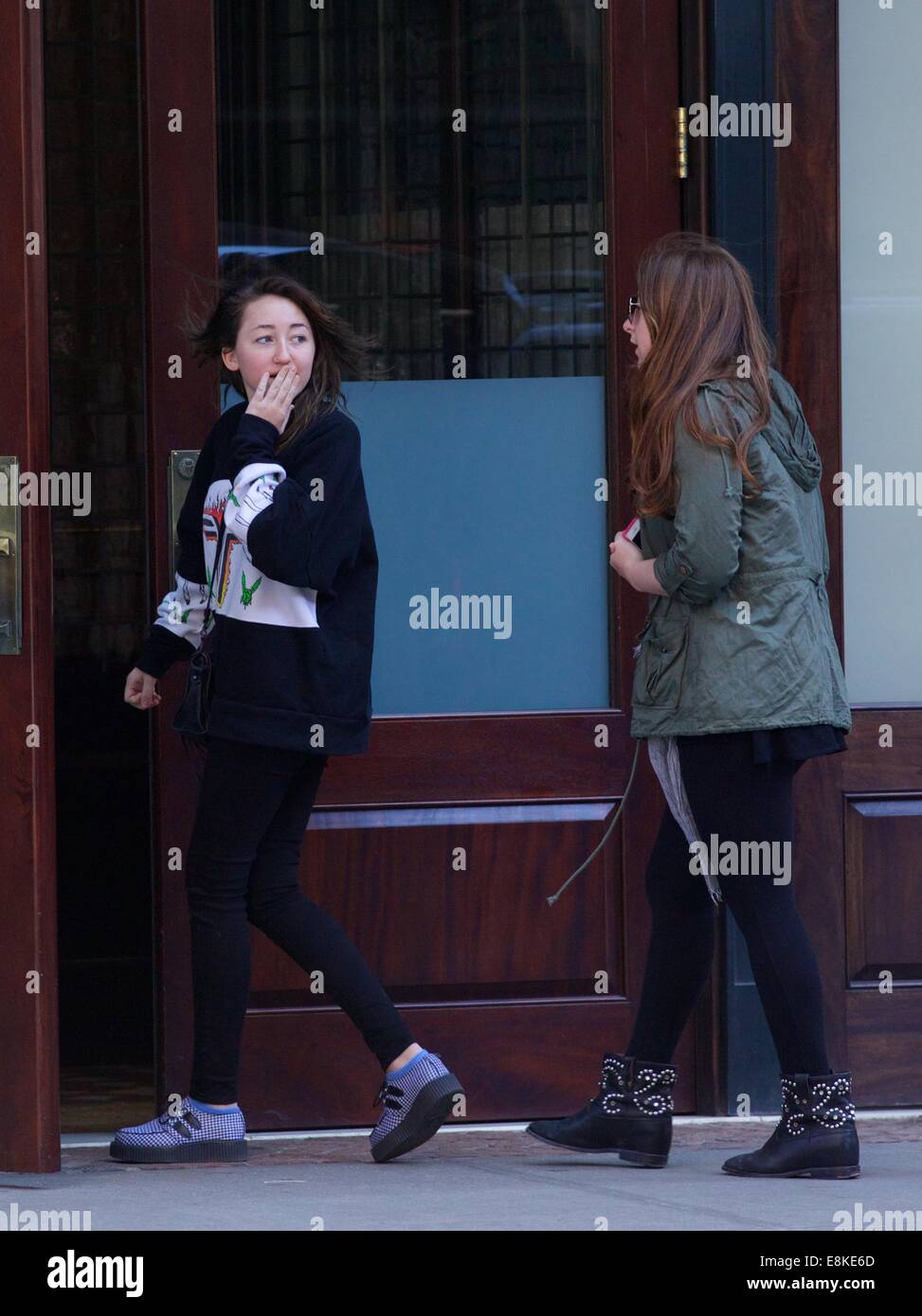 Noah Cyrus seen in Tribeca walking in rockabilly 1950's Blue suede ...