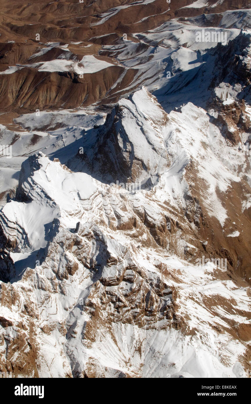 Aerial snow clad mountains in Turkmenistan Stock Photo - Alamy
