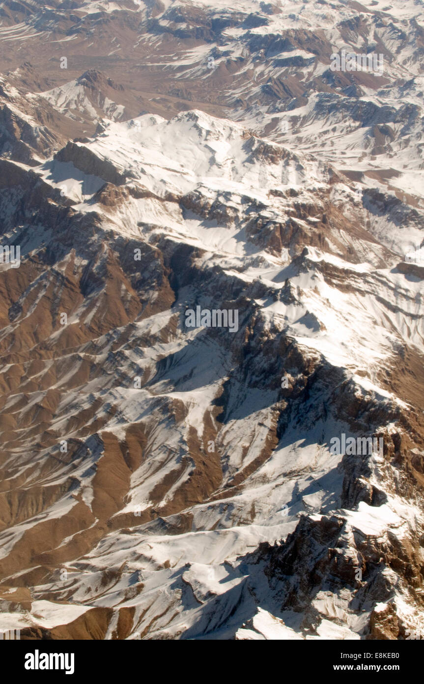 Aerial snow clad mountains in Turkmenistan Stock Photo - Alamy