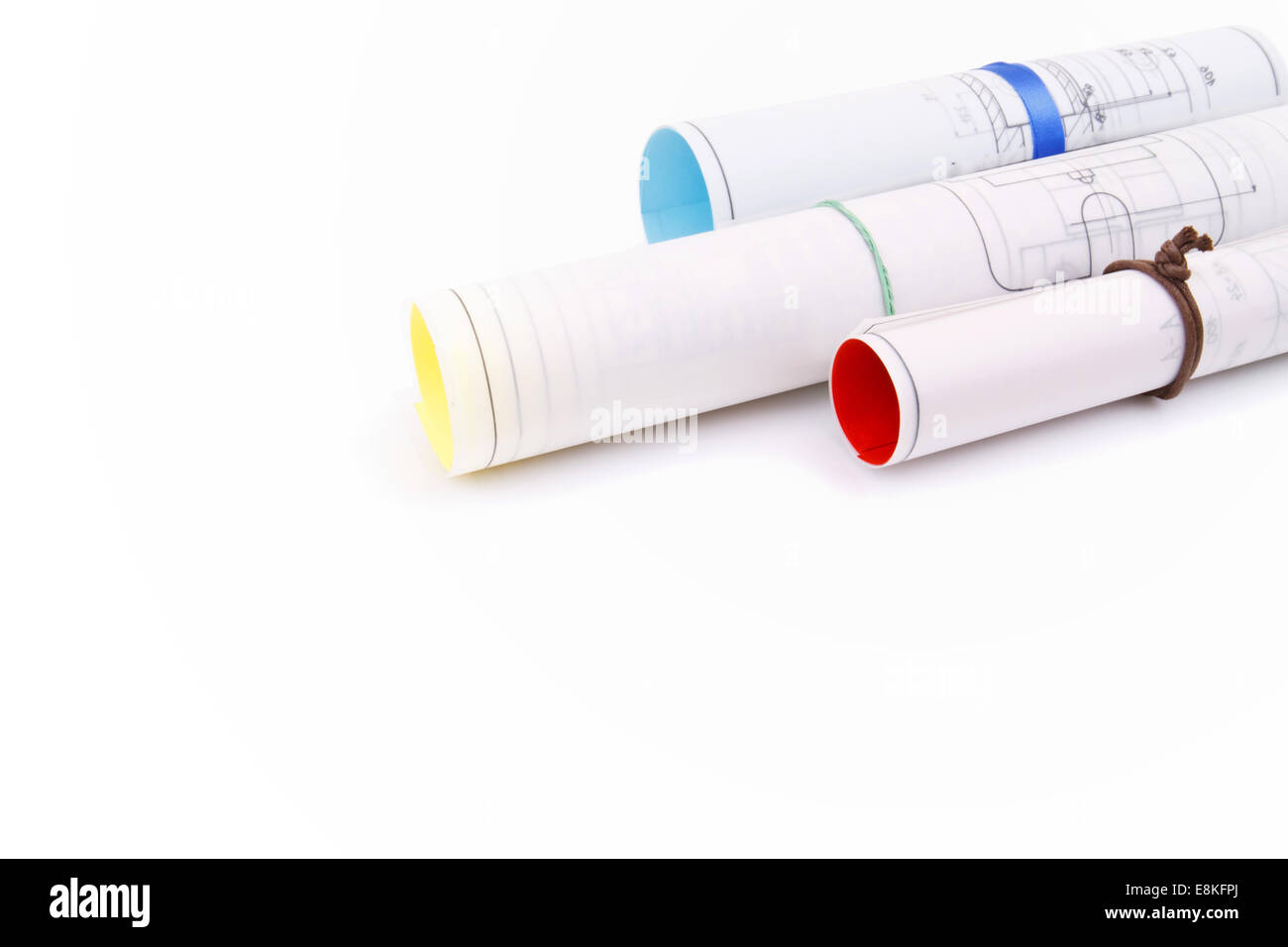 Designer drawing on blueprint Cut Out Stock Images & Pictures - Alamy