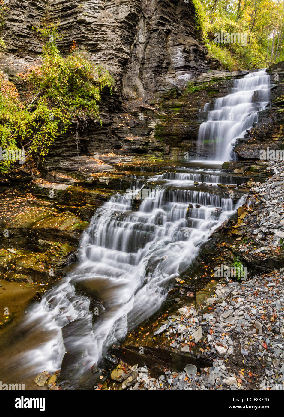 Giant's Staircase waterfall in Cascadilla Gorge on the Cornell Campus ...