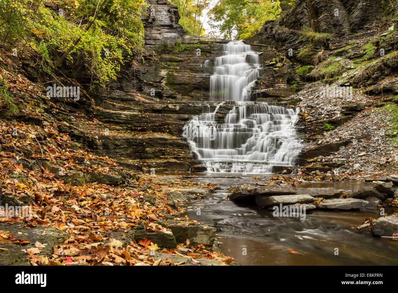 Giant's Staircase waterfall in Cascadilla Gorge on the Cornell Campus ...