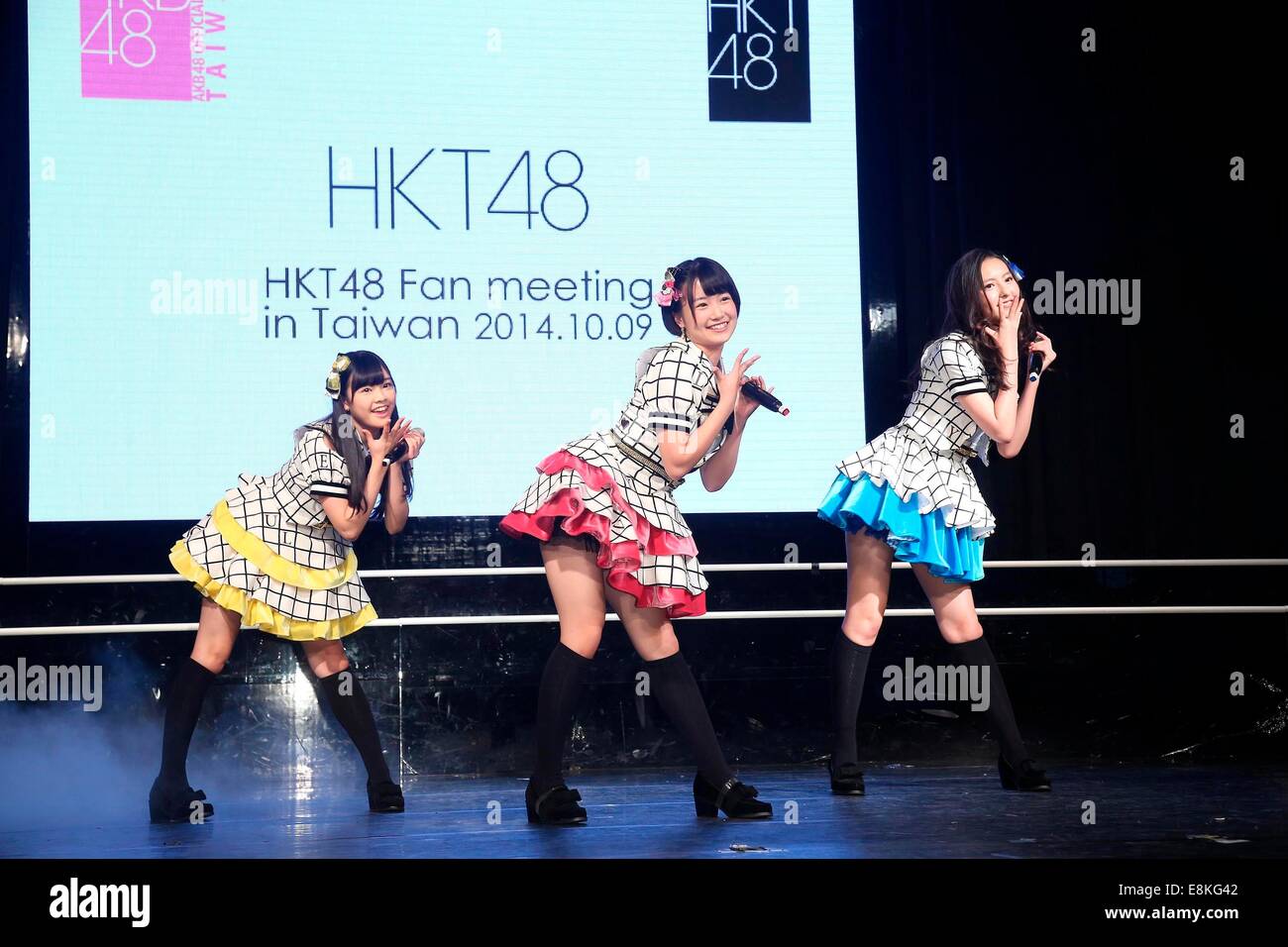Three members of Japanese idol group HKT48 come to Taipei for fans ...