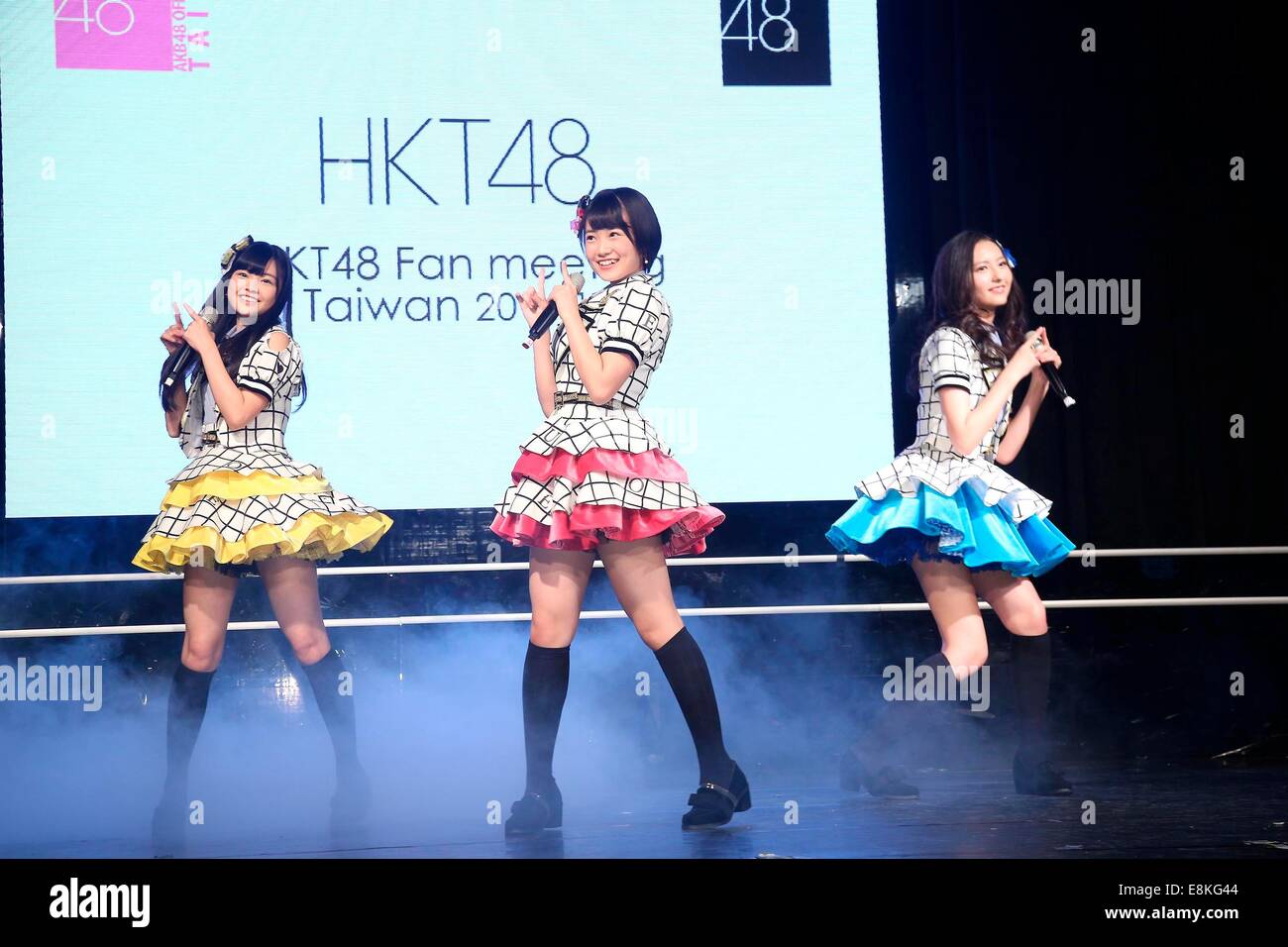 Three members of Japanese idol group HKT48 come to Taipei for fans ...