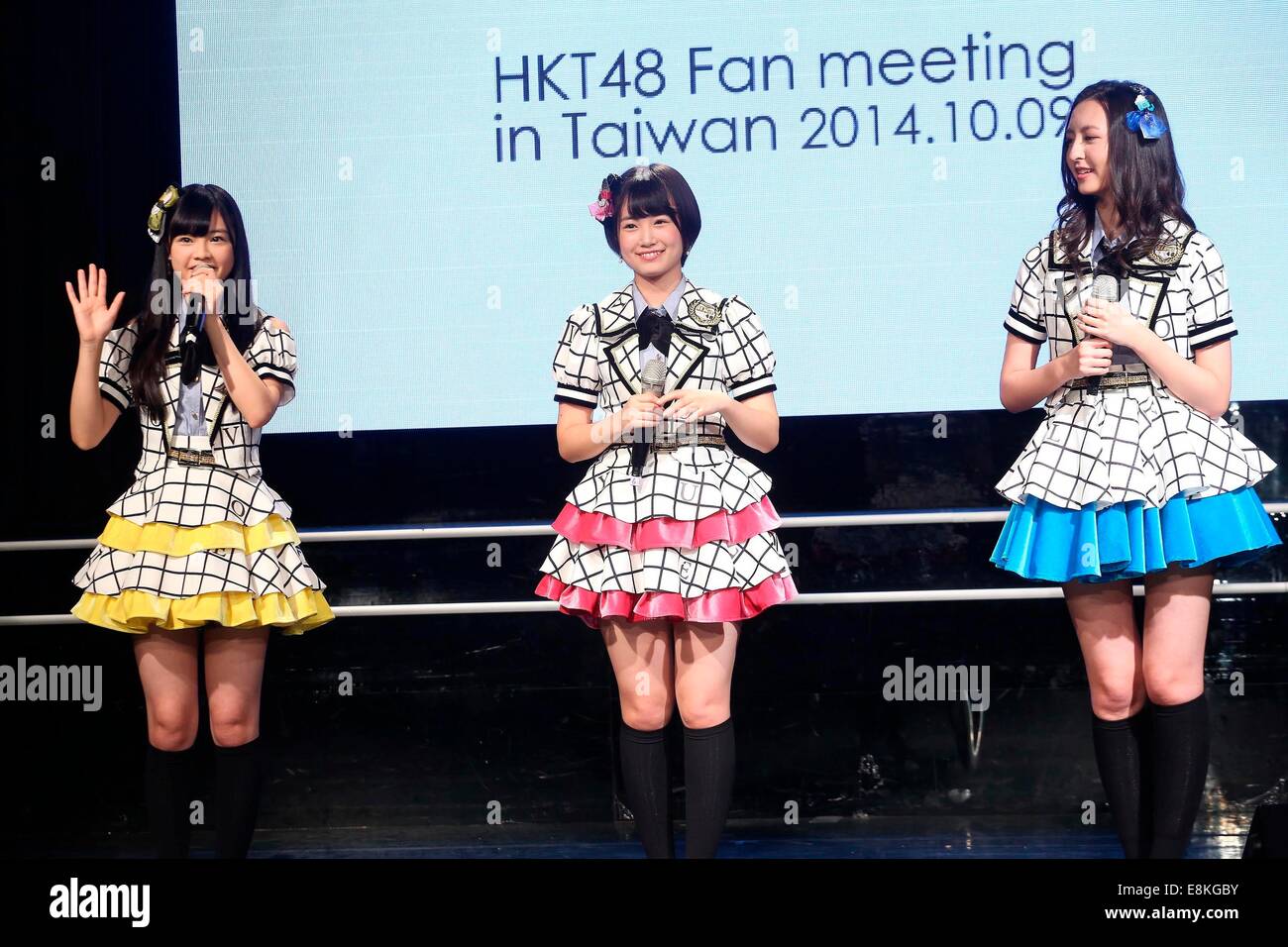 Three members of Japanese idol group HKT48 come to Taipei for fans ...