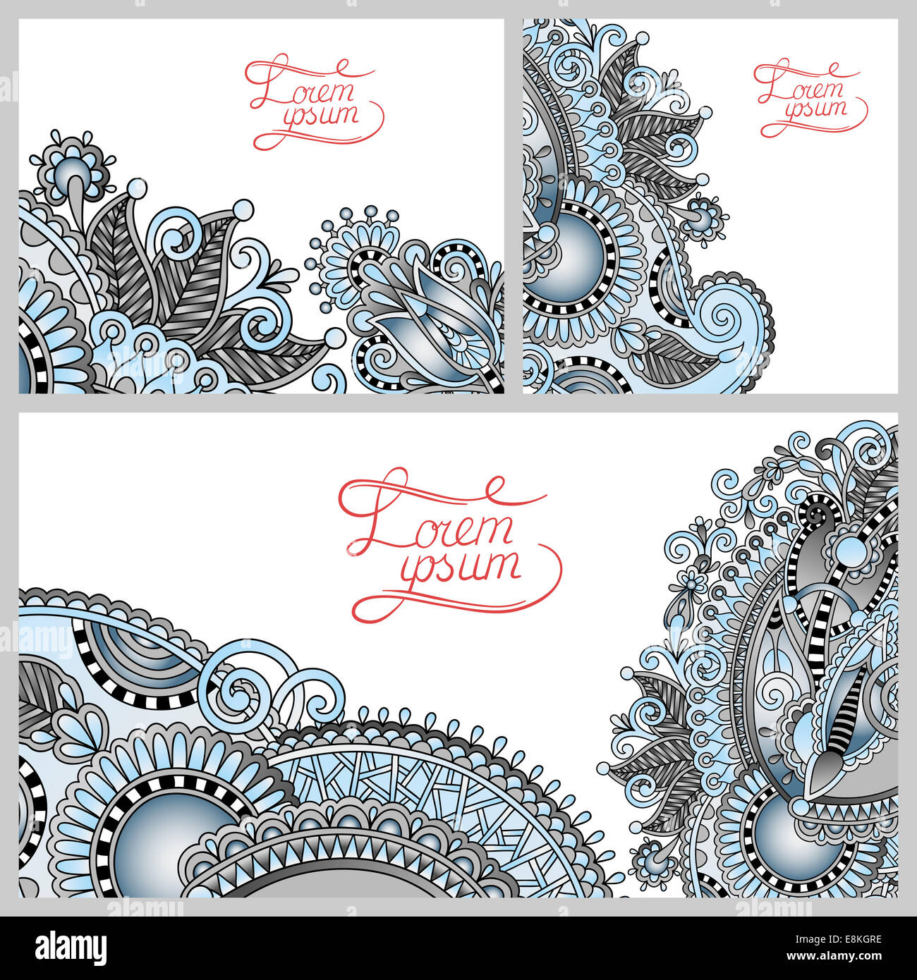 set of floral decorative background, template frame design for c Stock ...