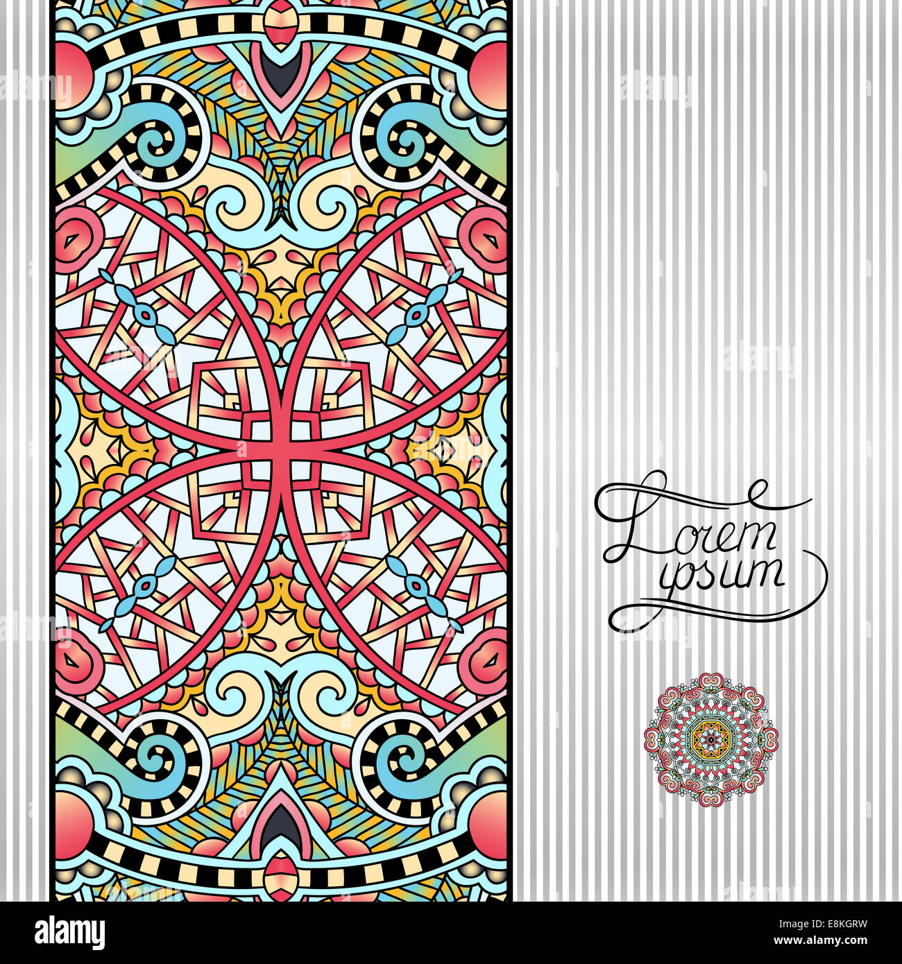 floral geometric background, vintage ornamental design template Stock ...