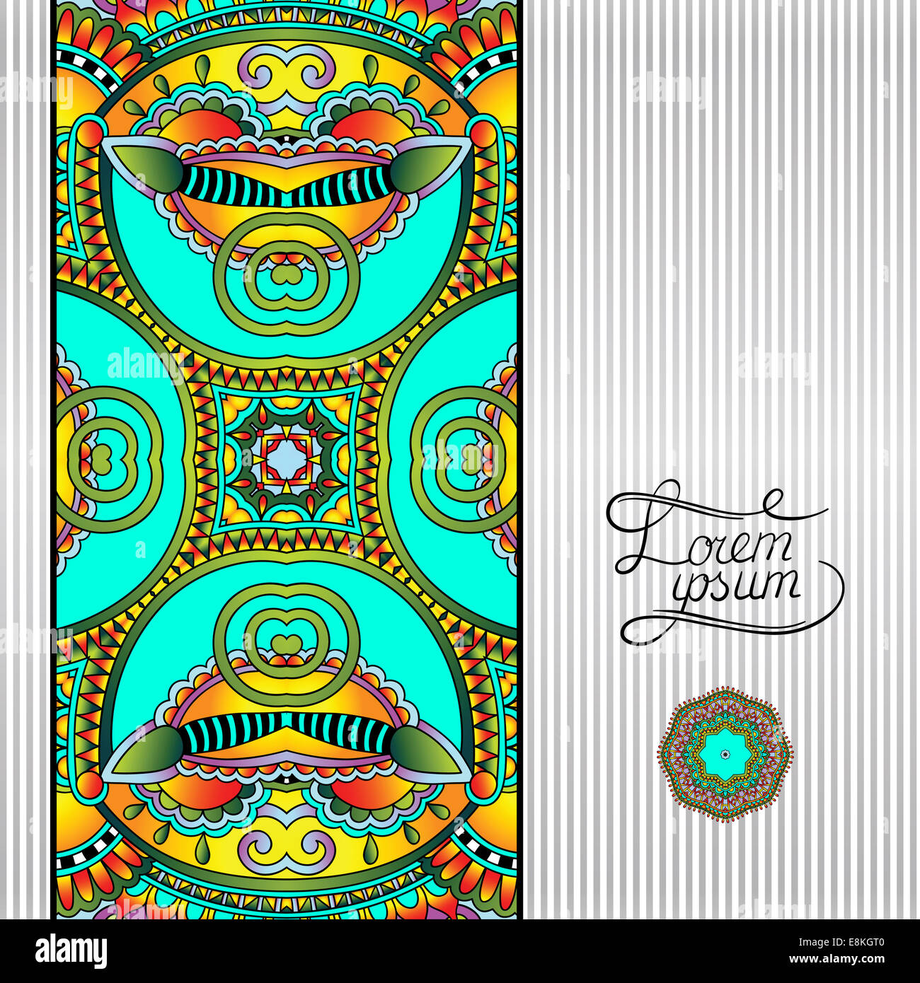 floral geometric background, vintage ornamental design template Stock ...