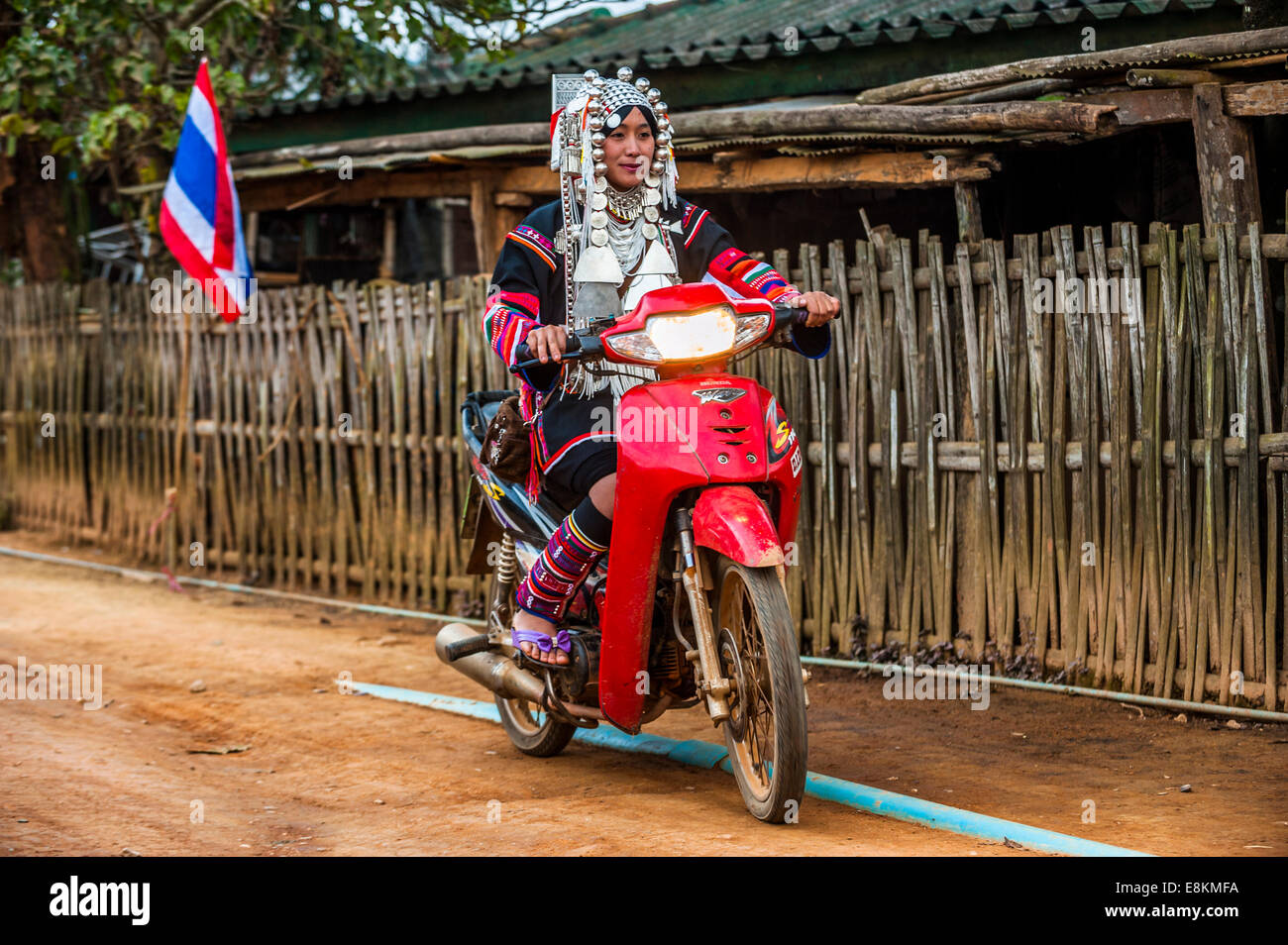 Young asian woman riding motorcycle High Resolution Stock Photography ...