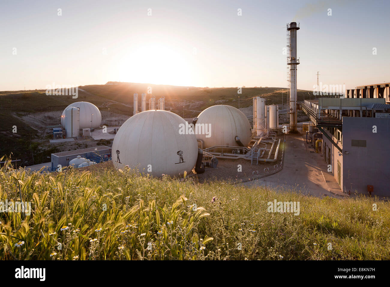 Waste disposal site, Valdemingomez landfill gas plant, Madrid, Spain ...