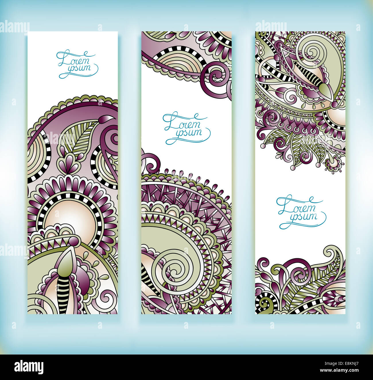 set of decorative flower template banner Stock Photo - Alamy
