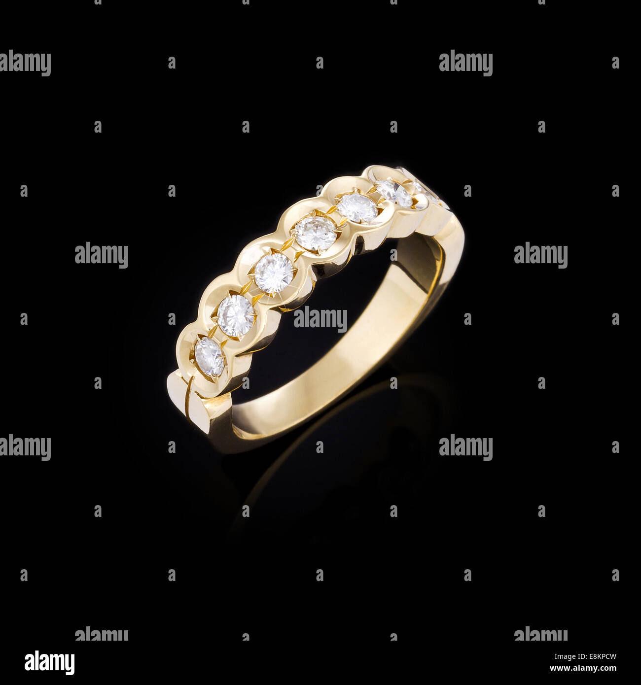 Diamond ring on black background Stock Photo - Alamy