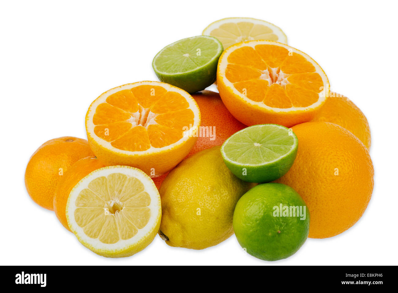 Colorful Citrus Fruits isolated on white background Stock Photo - Alamy