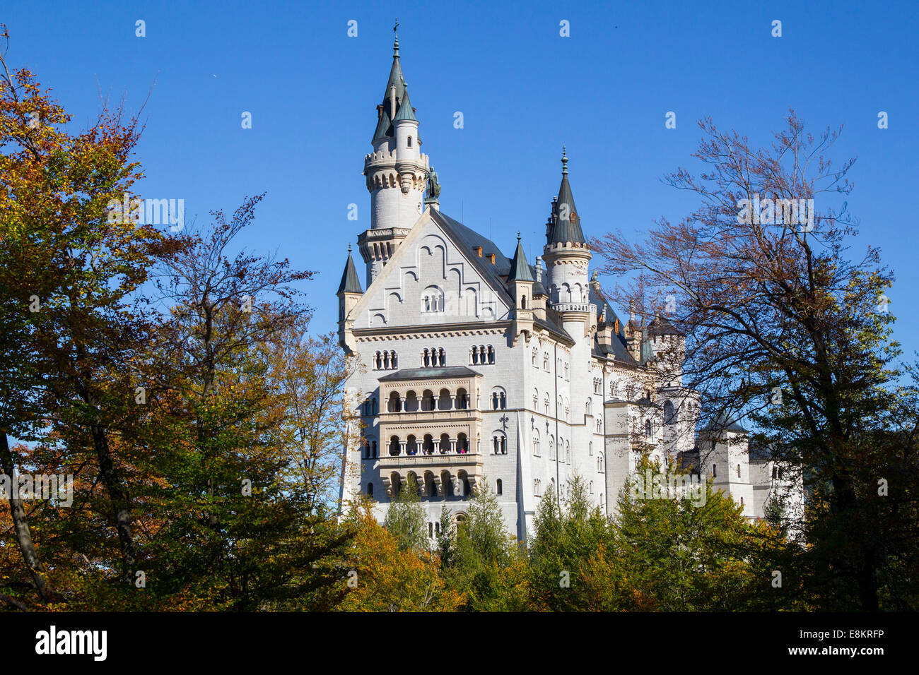 FUSSEN, GERMANY - October 09: Schloss Neuschwanstein, a castle in ...