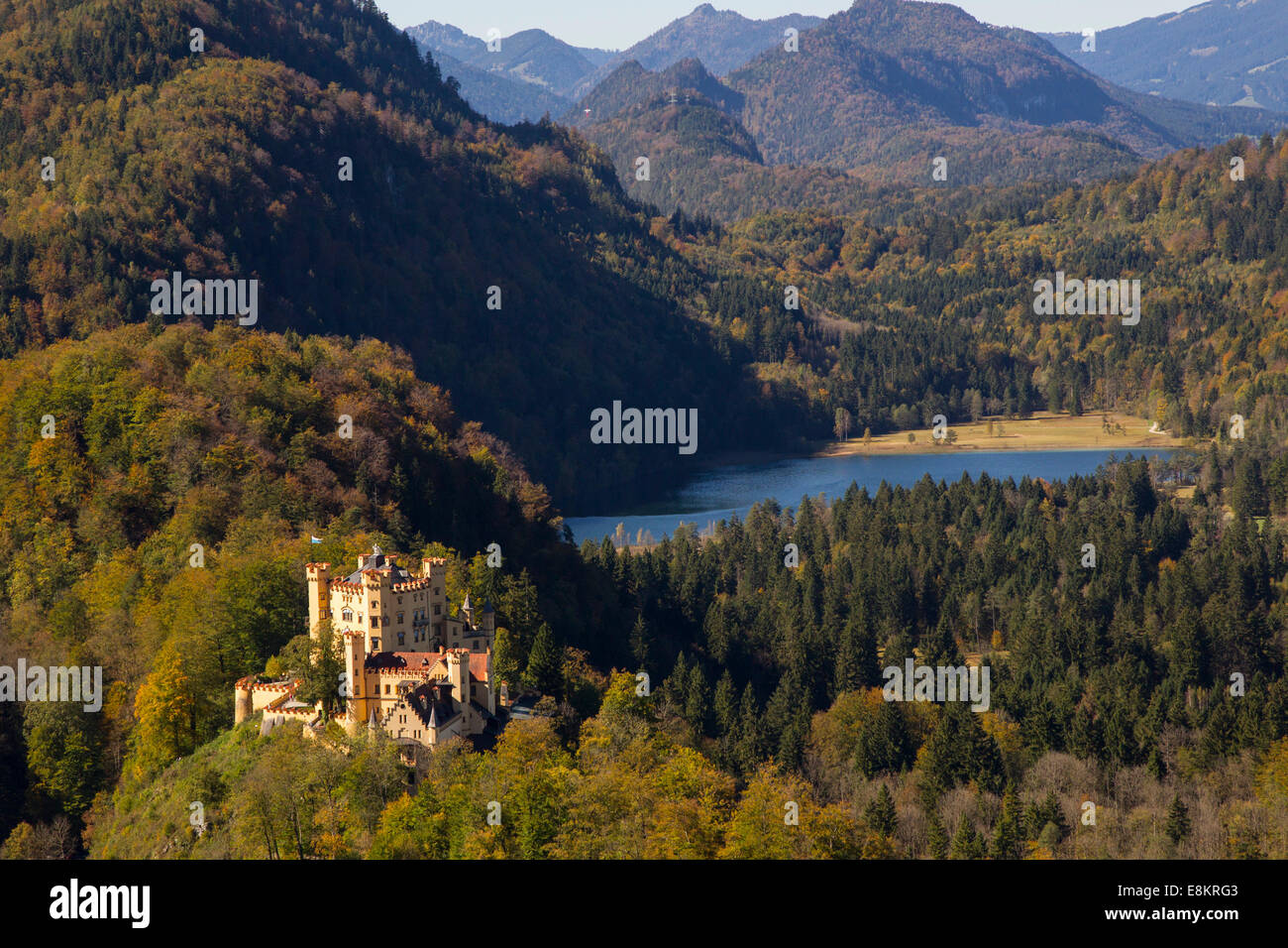 FUSSEN, GERMANY - October 09: Schloss Neuschwanstein, a castle in ...