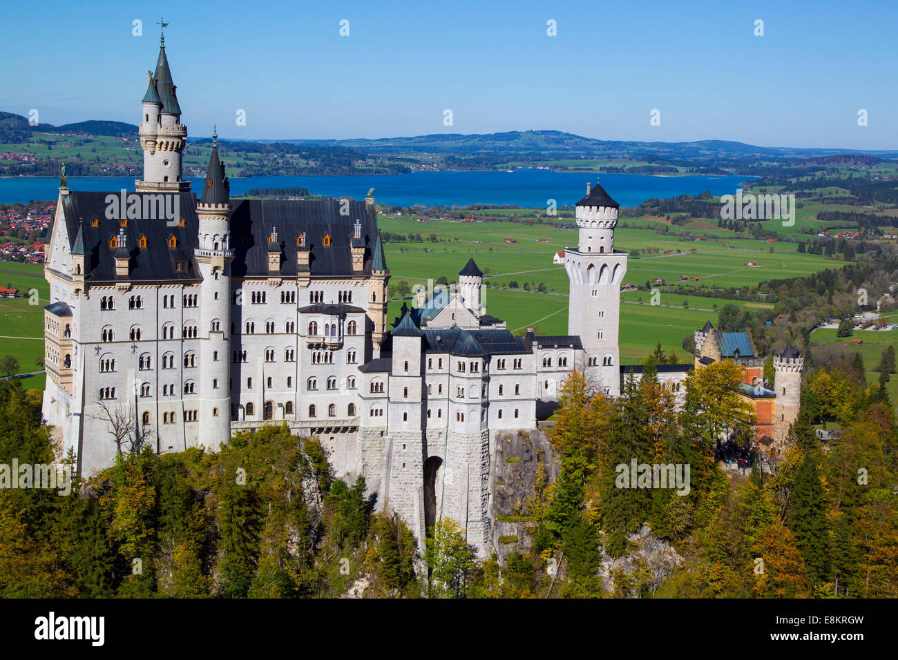 FUSSEN, GERMANY - October 09: Schloss Neuschwanstein, a castle in ...