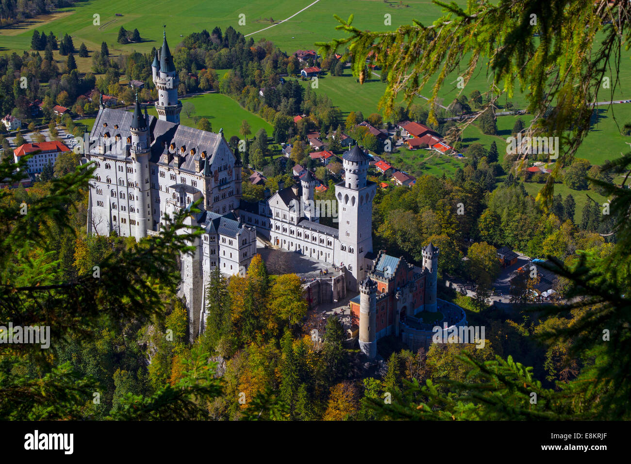 FUSSEN, GERMANY - October 09: Schloss Neuschwanstein, a castle in ...