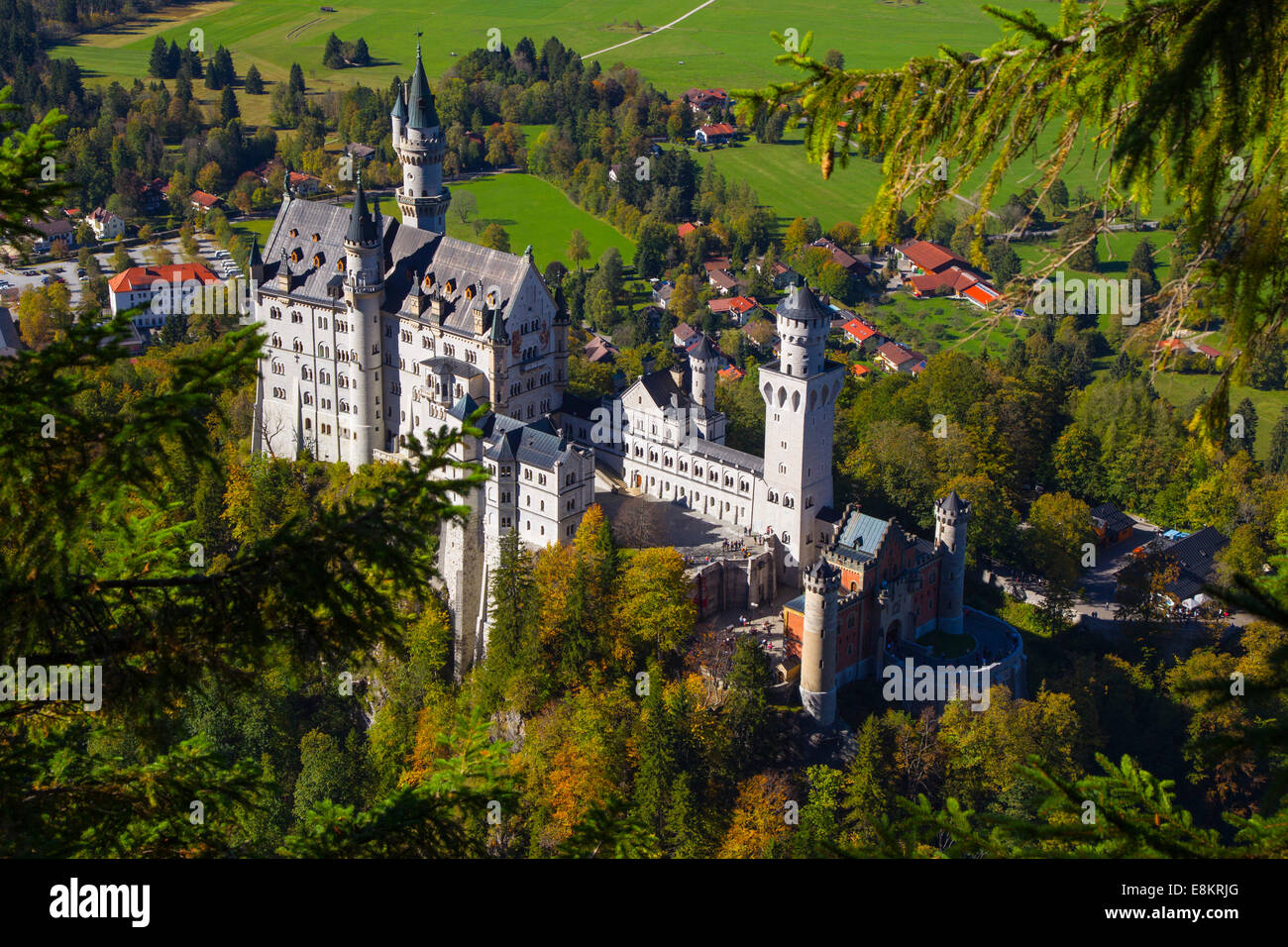 FUSSEN, GERMANY - October 09: Schloss Neuschwanstein, a castle in ...