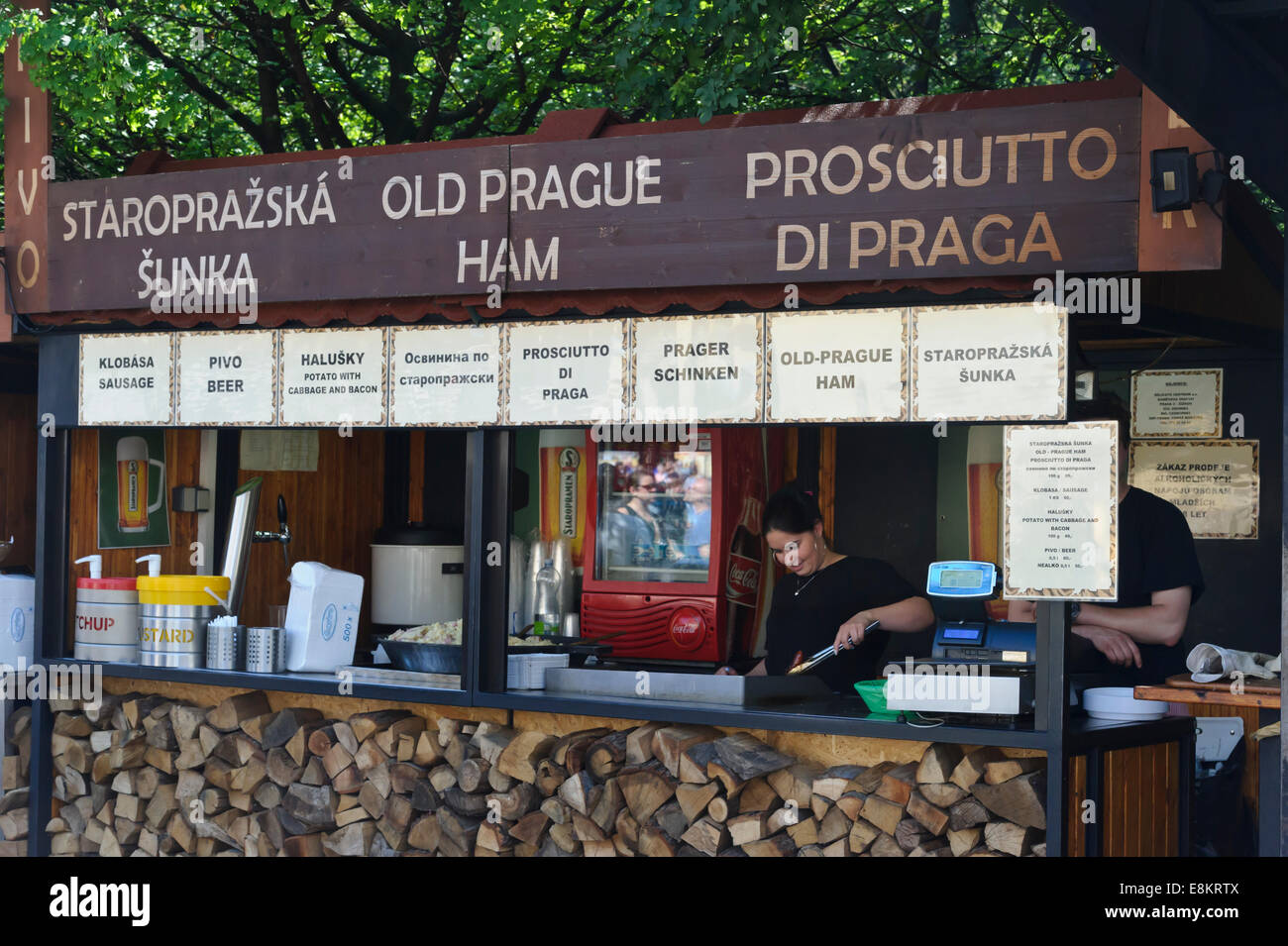 A fast food stall in the Old Town Square in the City of Prague, Czech ...