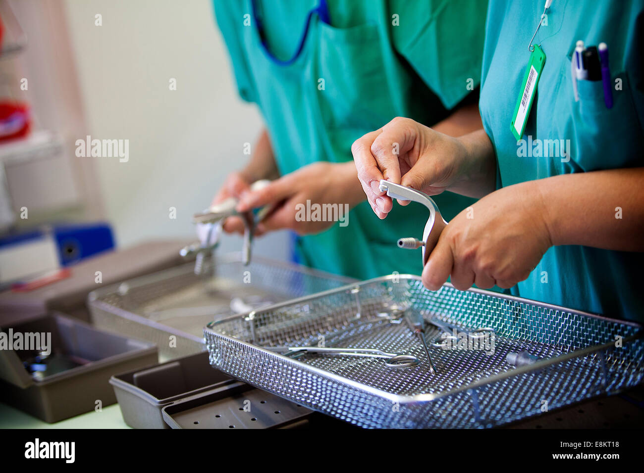 Reportage in sterilisation unit in Thonon-les-Bains hospital, France ...