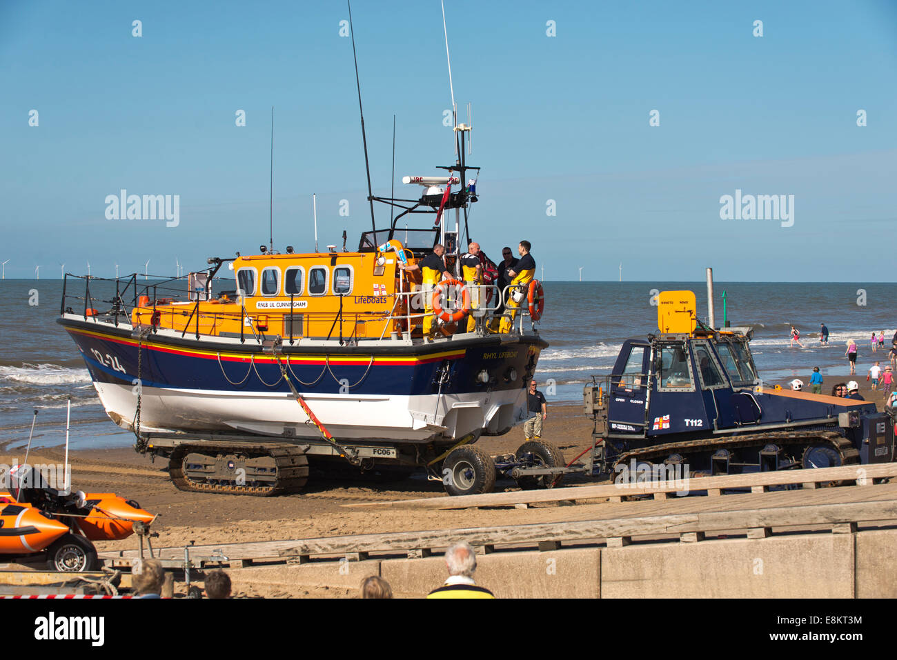 Rhyl Air Fun show 2014 Lifeboat day RNLI Cunningham 12-24 tractor beach ...