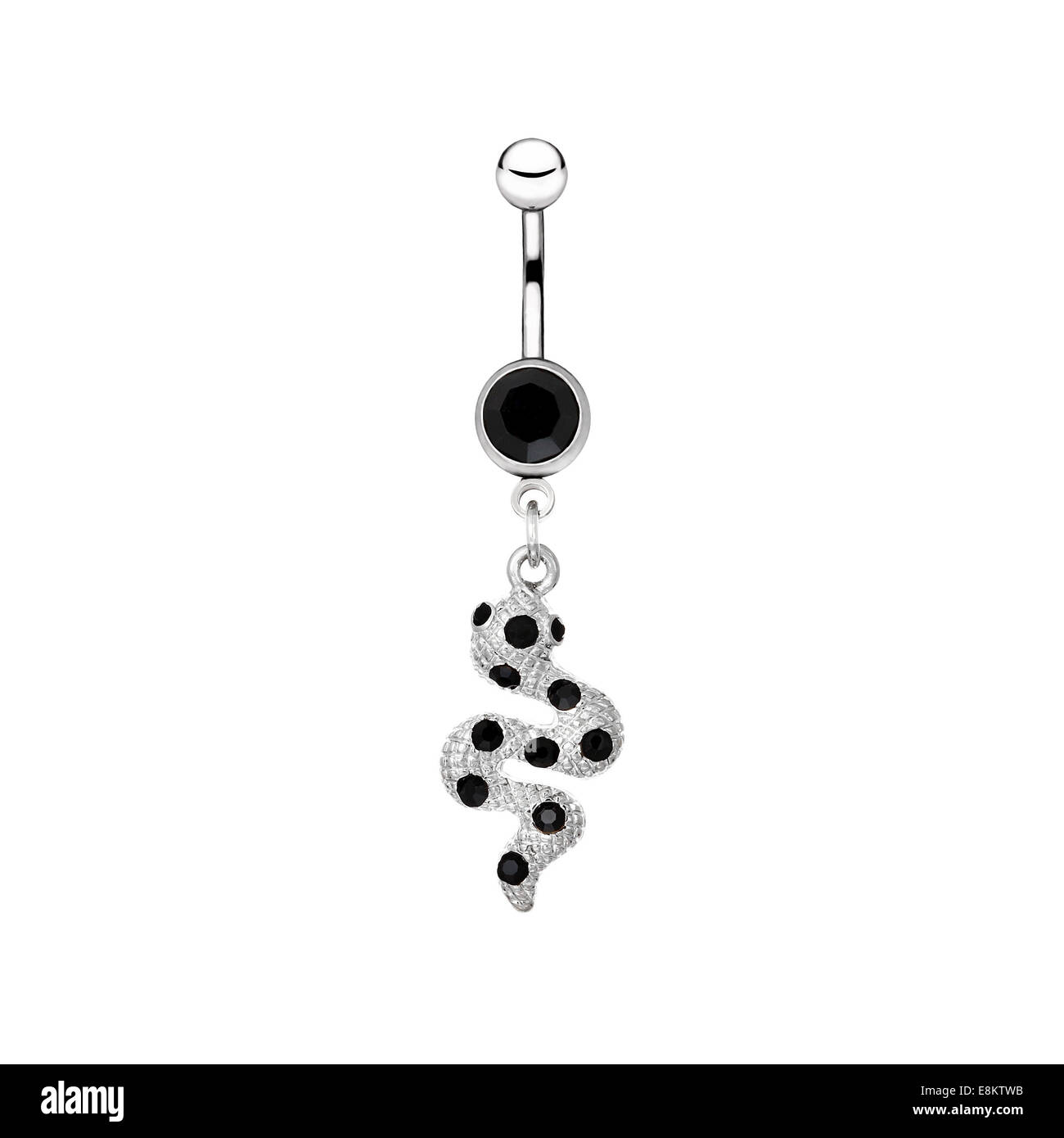 Silver piercing in the shape of snake Stock Photo - Alamy