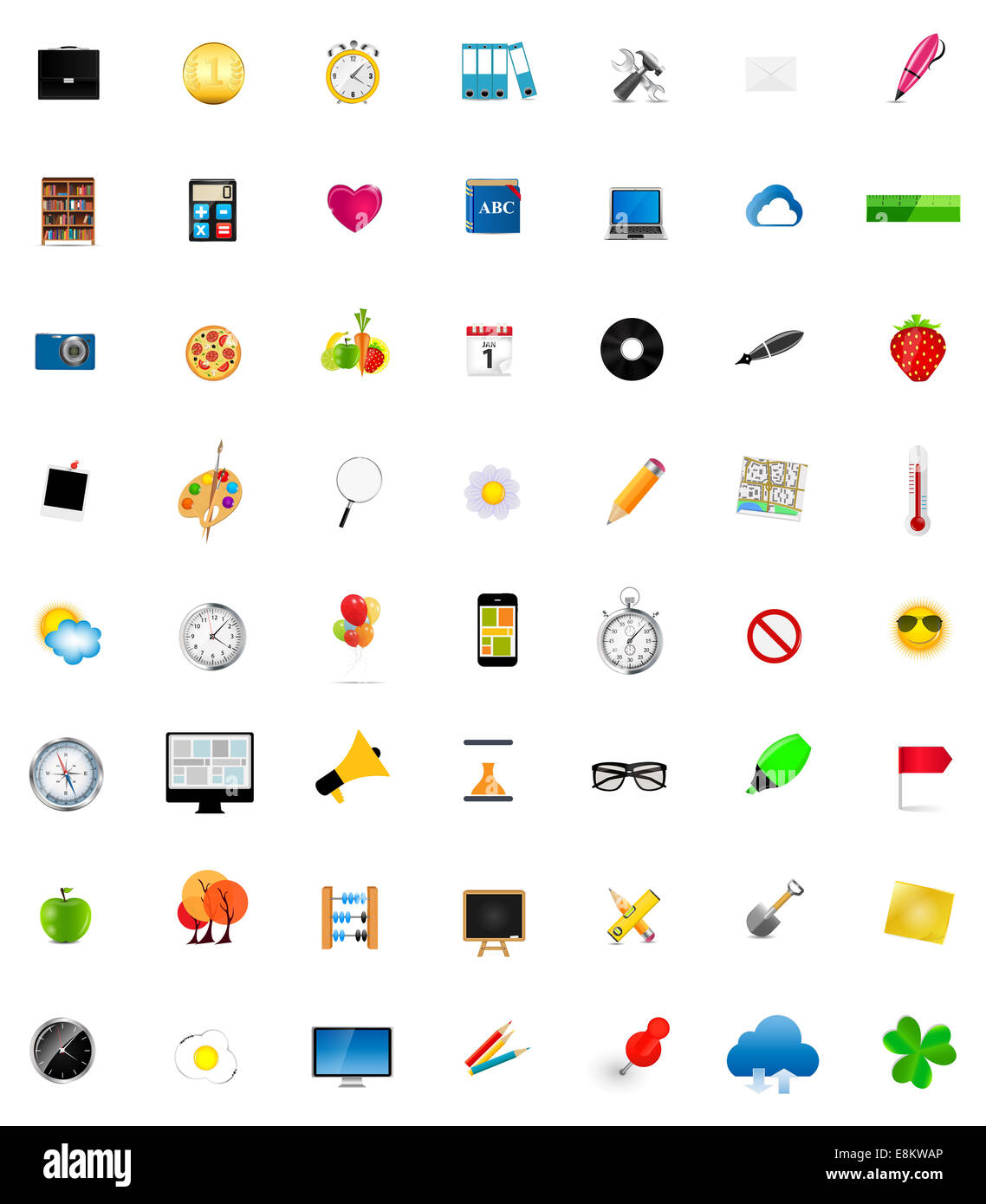 Mega Set of Flat Icons Vector Illustration Stock Photo - Alamy