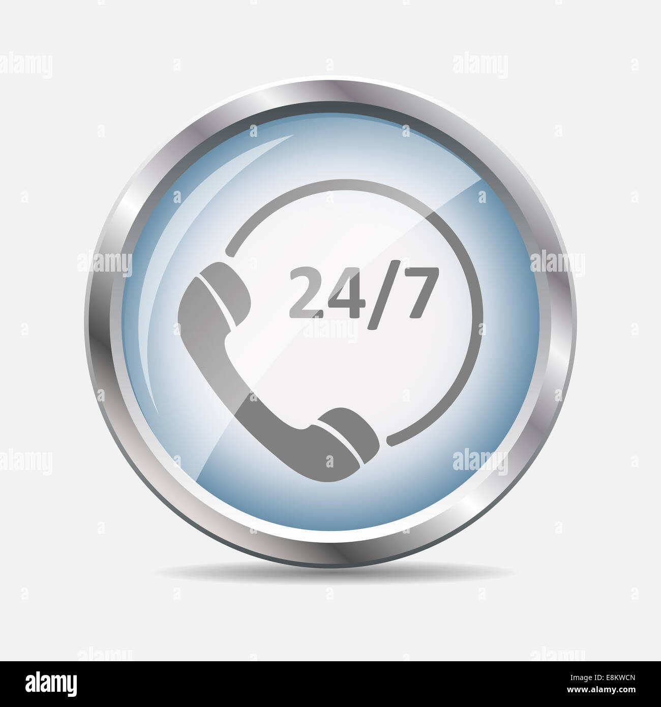 Customer service 24-7 Glossy Icon Vector Illustration Stock Photo - Alamy