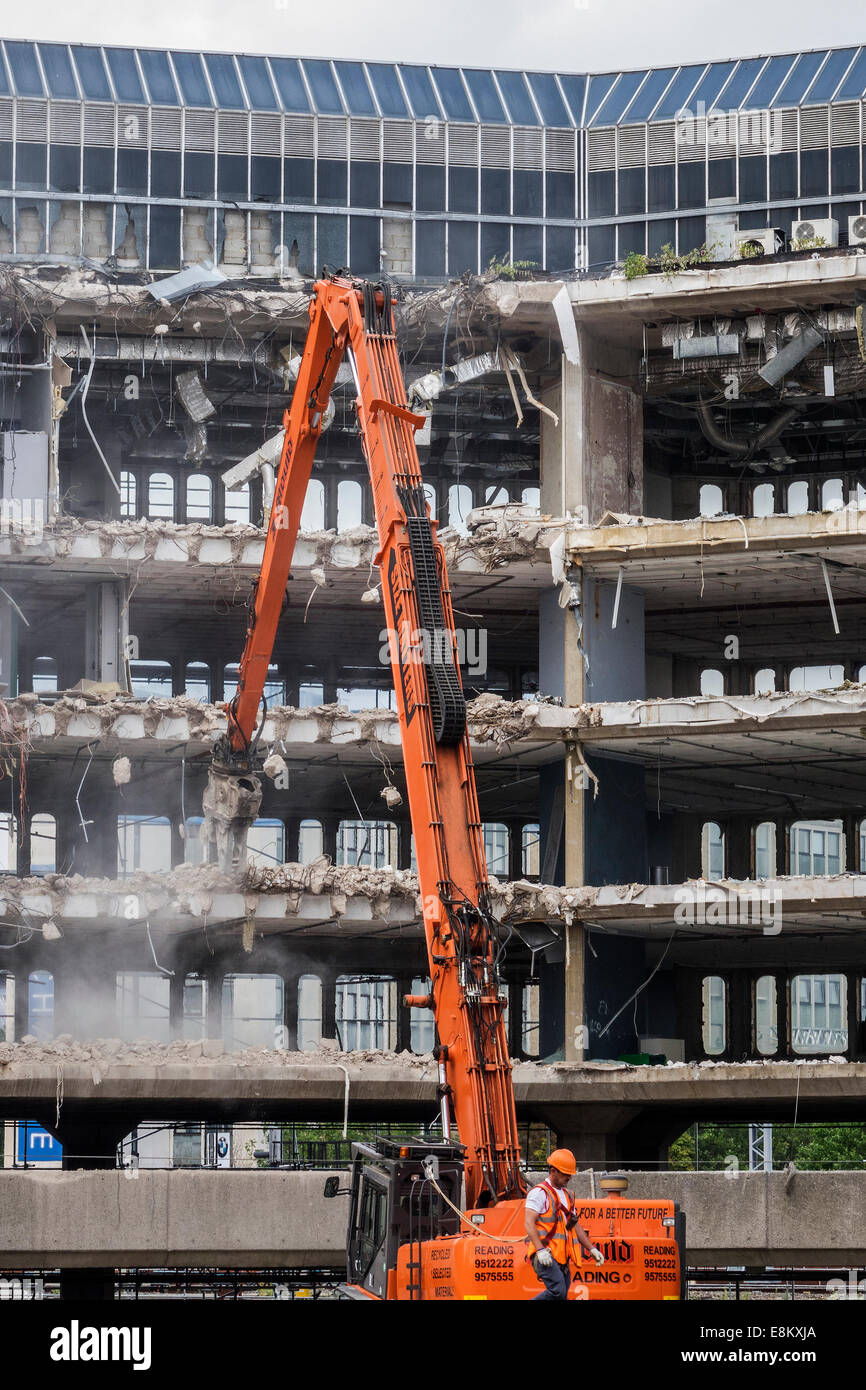 Demolition In Progress Reading Berkshire UK Stock Photo - Alamy