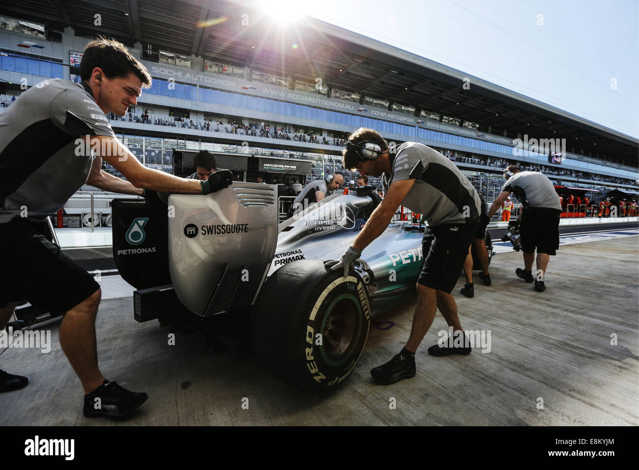 Mercedes Pit Crew Lewis Hamilton High Resolution Stock Photography and ...