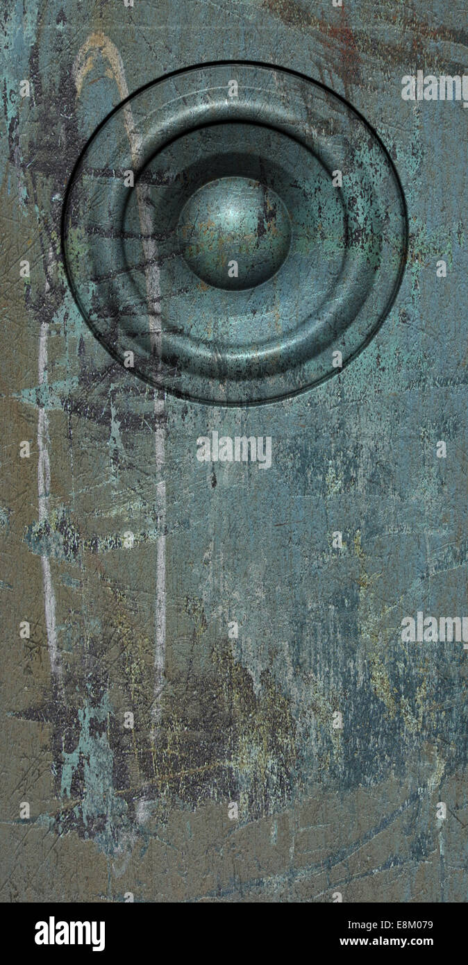 3d render grunge blue old speaker sound system Stock Photo - Alamy