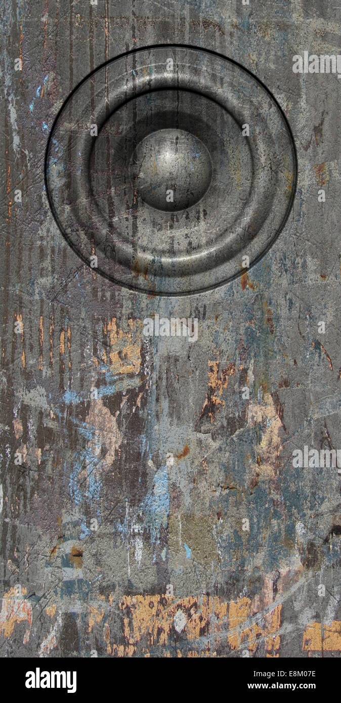 3d render grunge gray old speaker sound system Stock Photo - Alamy