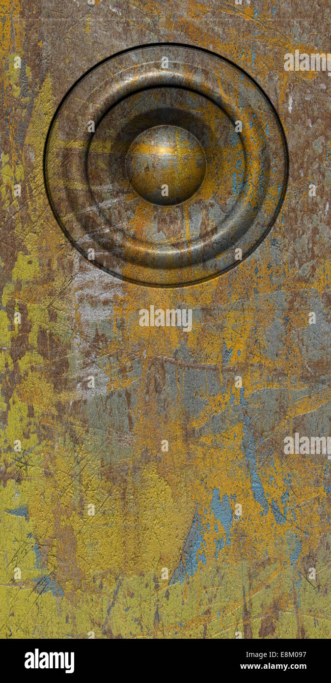 3d render grunge yellow old speaker sound system Stock Photo - Alamy