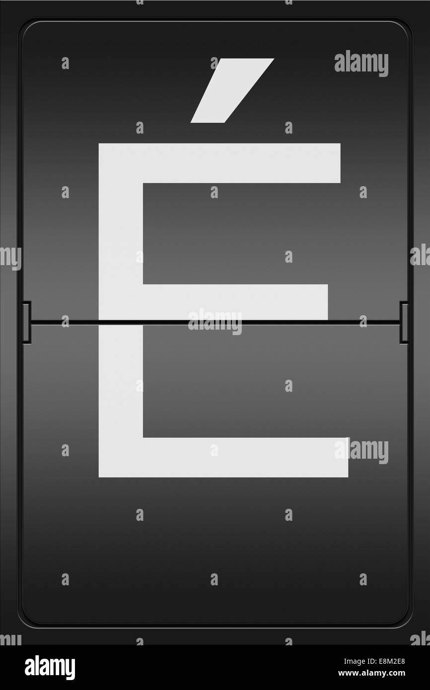 Illustration of a mechanical leter indicator showing the letter E with ...