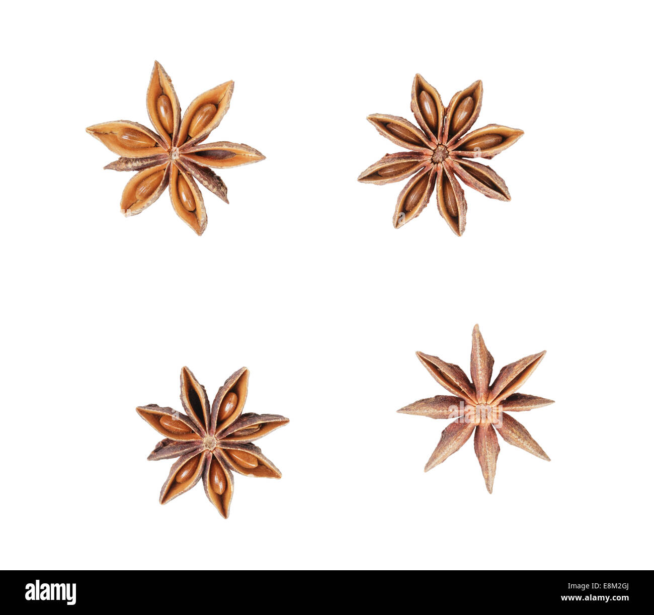 whole anise stars, isolated on white background Stock Photo - Alamy